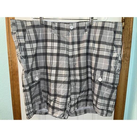 Shorts | Mens Plaid Cargo Shorts Gray Black | Poshmark